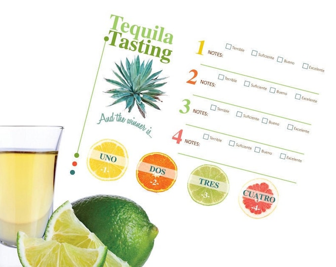 Tequila Tasting Tequila Party Tequila Rating Tequila Score Card Cinco ...