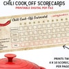 Printable Chili Cook off Voting Slips Chili Competition Chili Contest ...