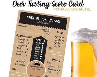 Beer tasting card | Etsy