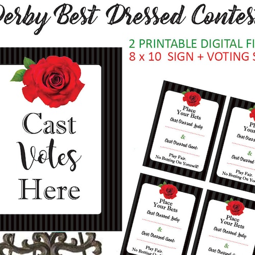 Kentucky Derby Best Dressed Contest Kentucky Derby Game - Etsy
