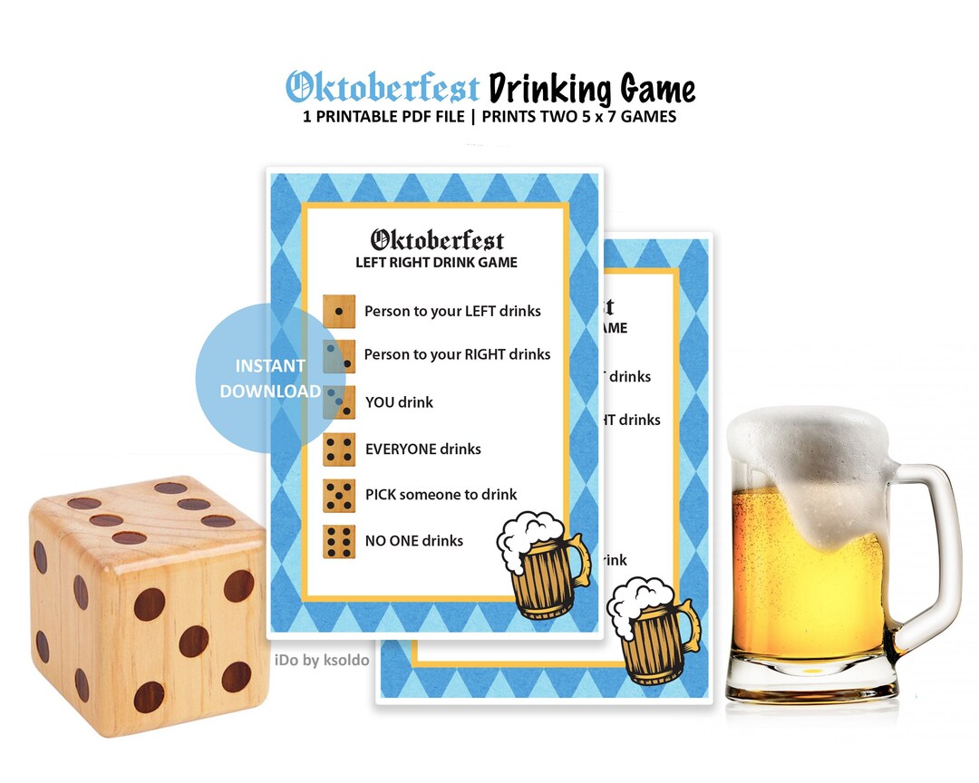Oktoberfest Left Right Drink Game -oktoberfest Party Game - Oktoberfest ...