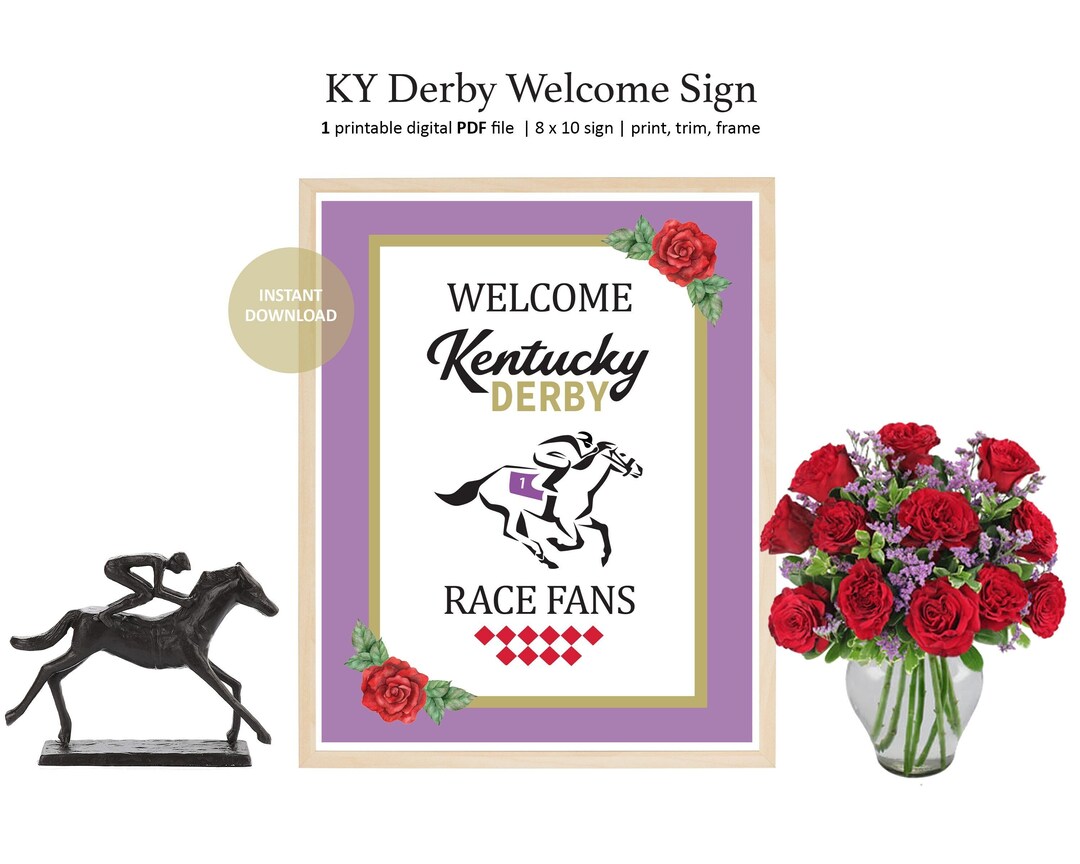 WELCOME Kentucky Derby RACE FANS Sign - Derby Welcome Sign - Kentucky ...