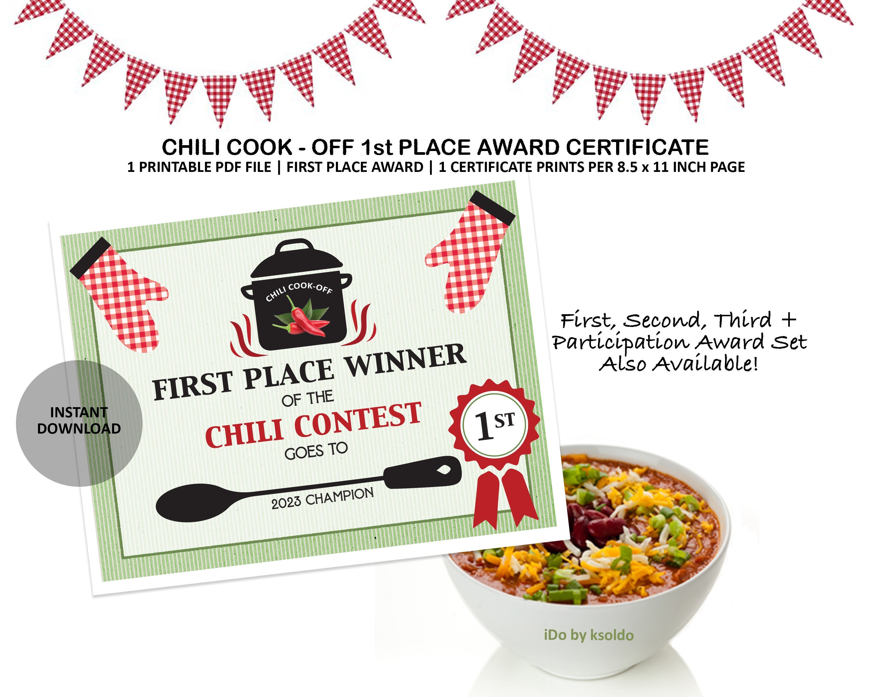 First Place Winner Certificate