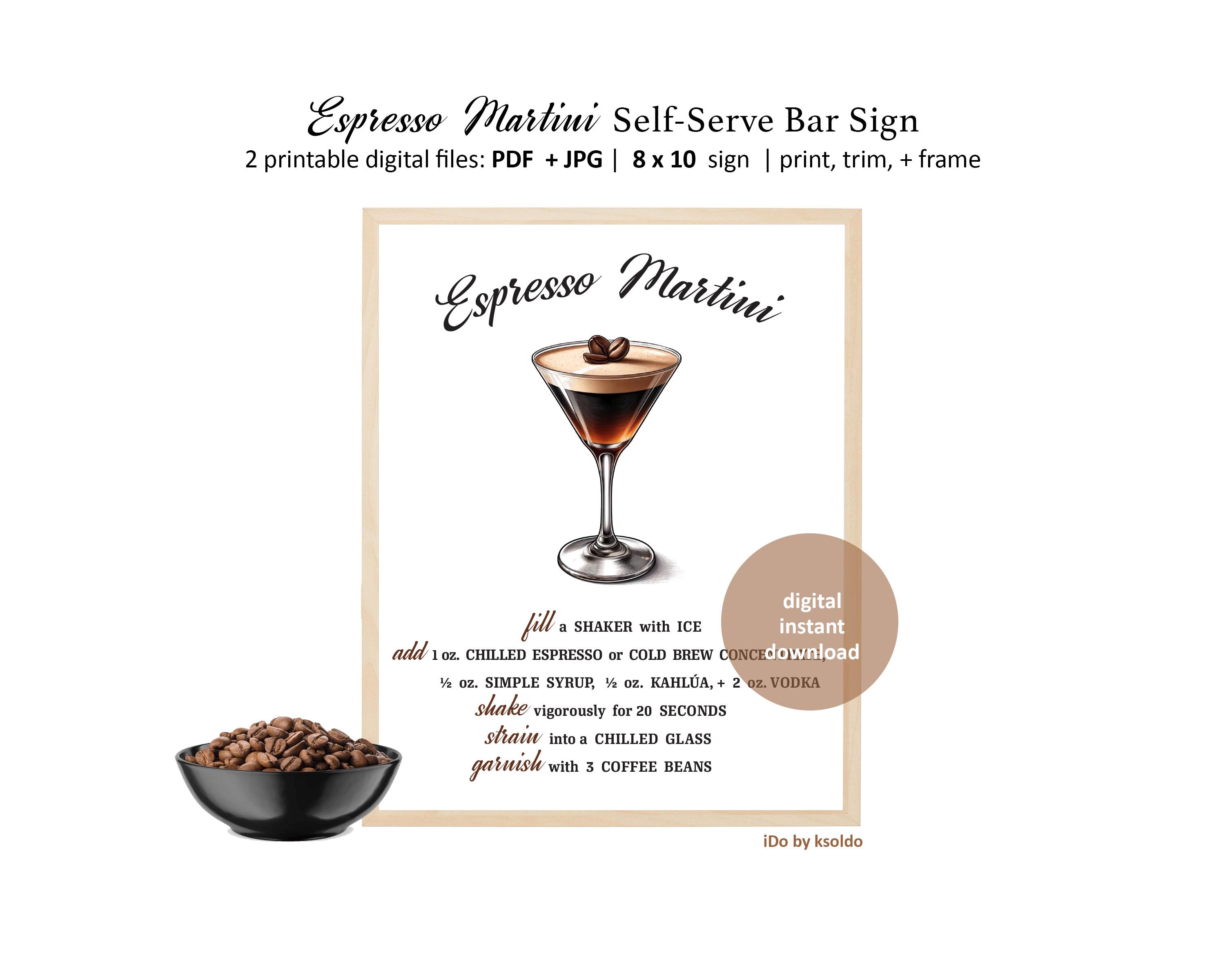 ESPRESSO MARTINI Bar Sign -espresso Martini Recipe -espresso Martini ...