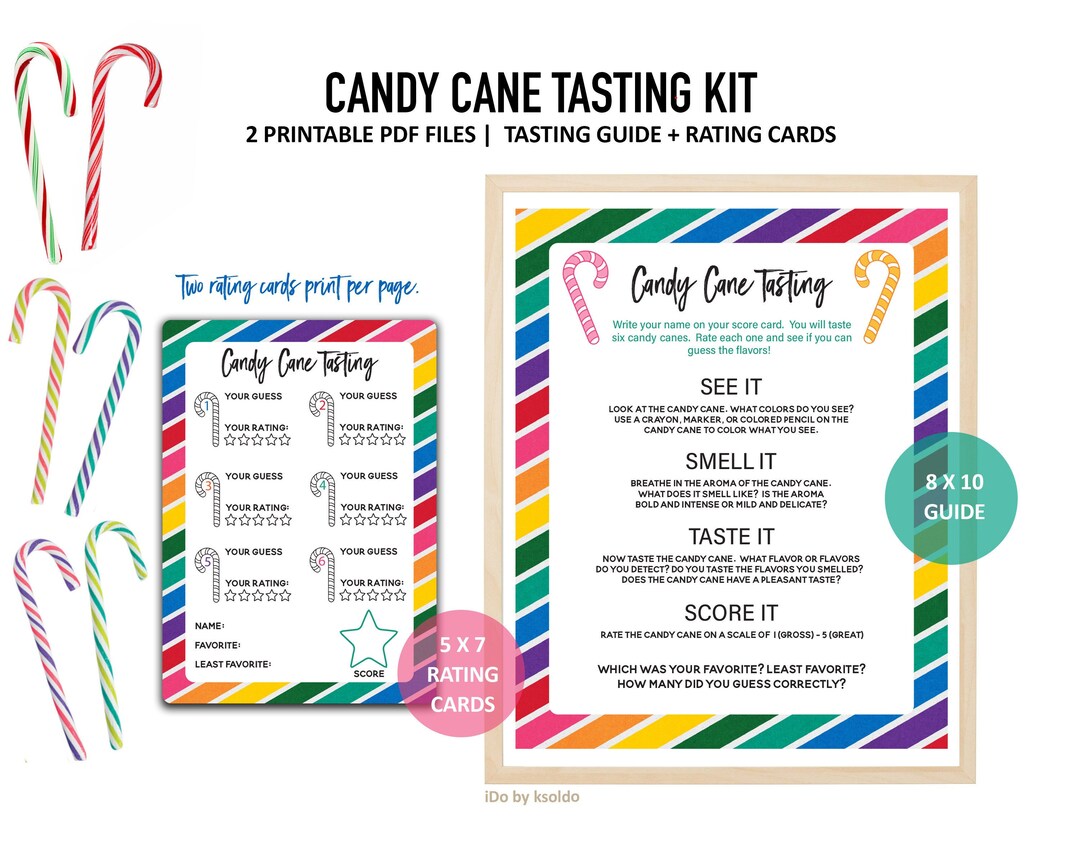 Printable Candy Cane Tasting Kit - Candy Tasting - Christmas Party ...