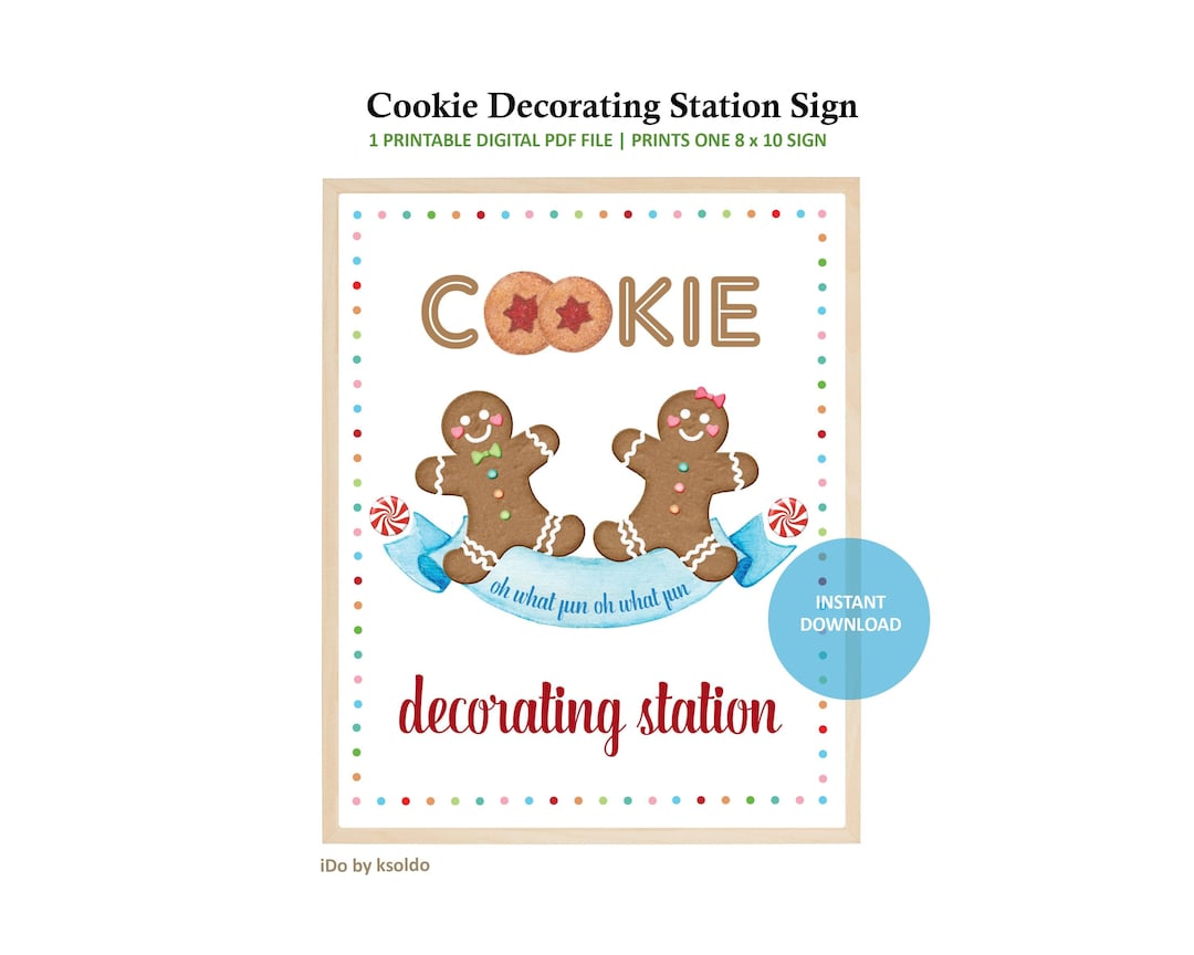 Cookie Decorating Station Sign 8 X 10 Christmas Cookie Decorating Party ...