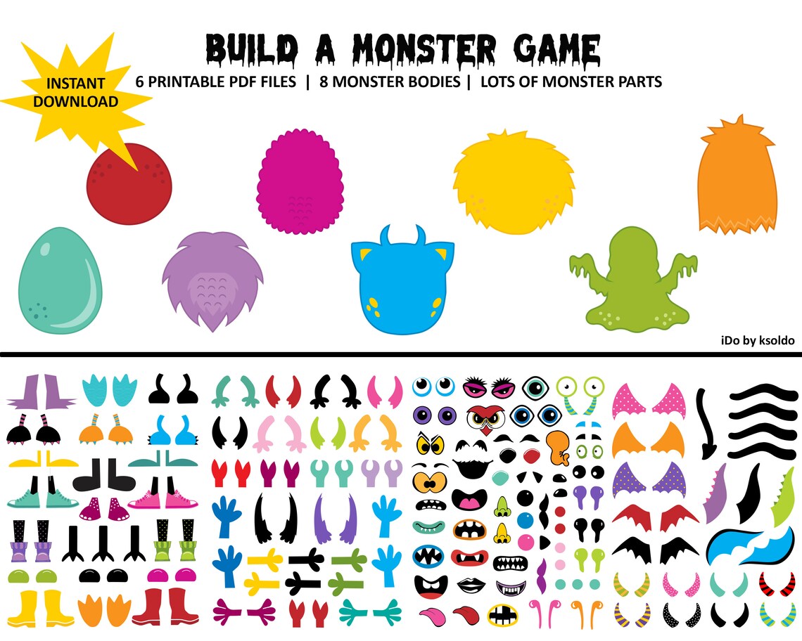 Build A Monster Game Create A Monster Game Monster Game | Etsy