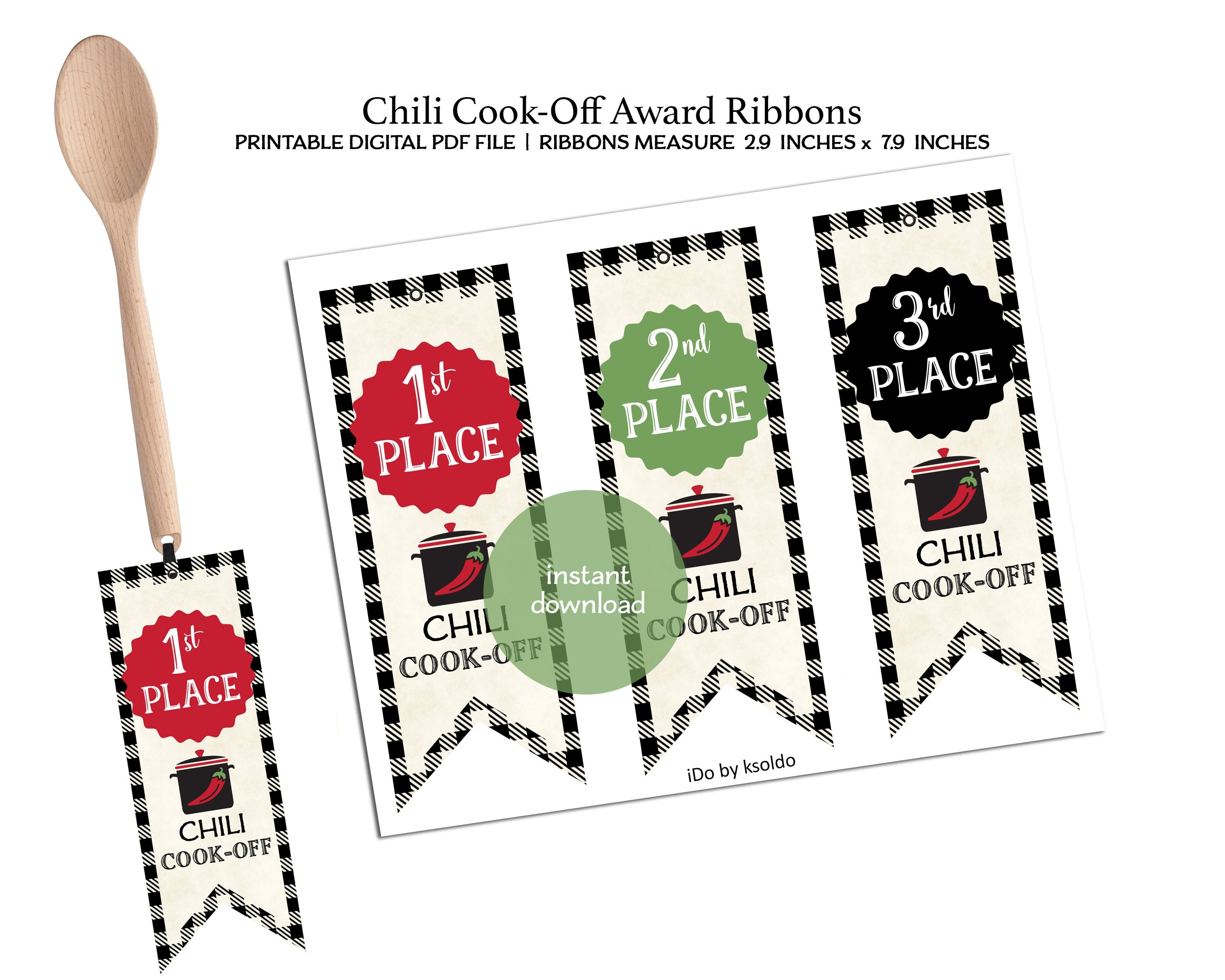 1st Place Chili Award Ribbons