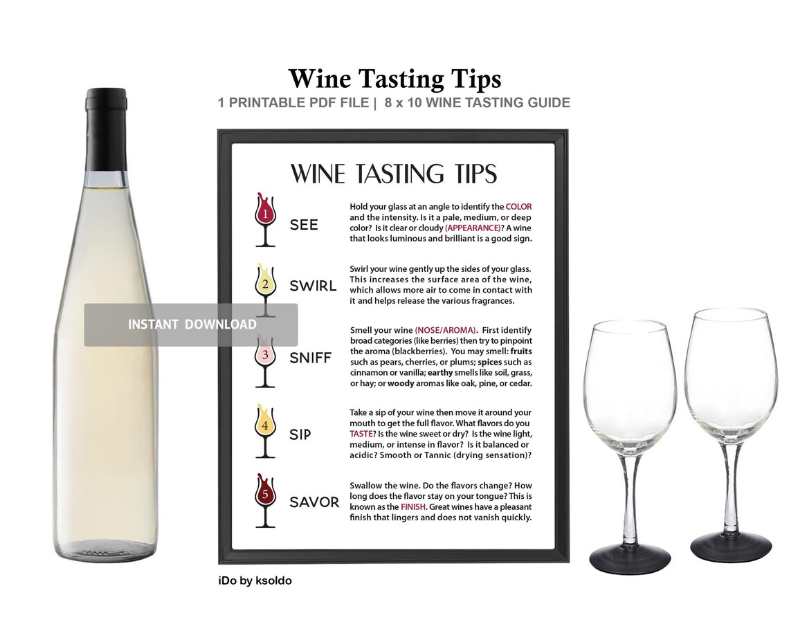 Printable Wine Tasting Tips - Wine Tasting Guide - Wine Tasting Notes ...