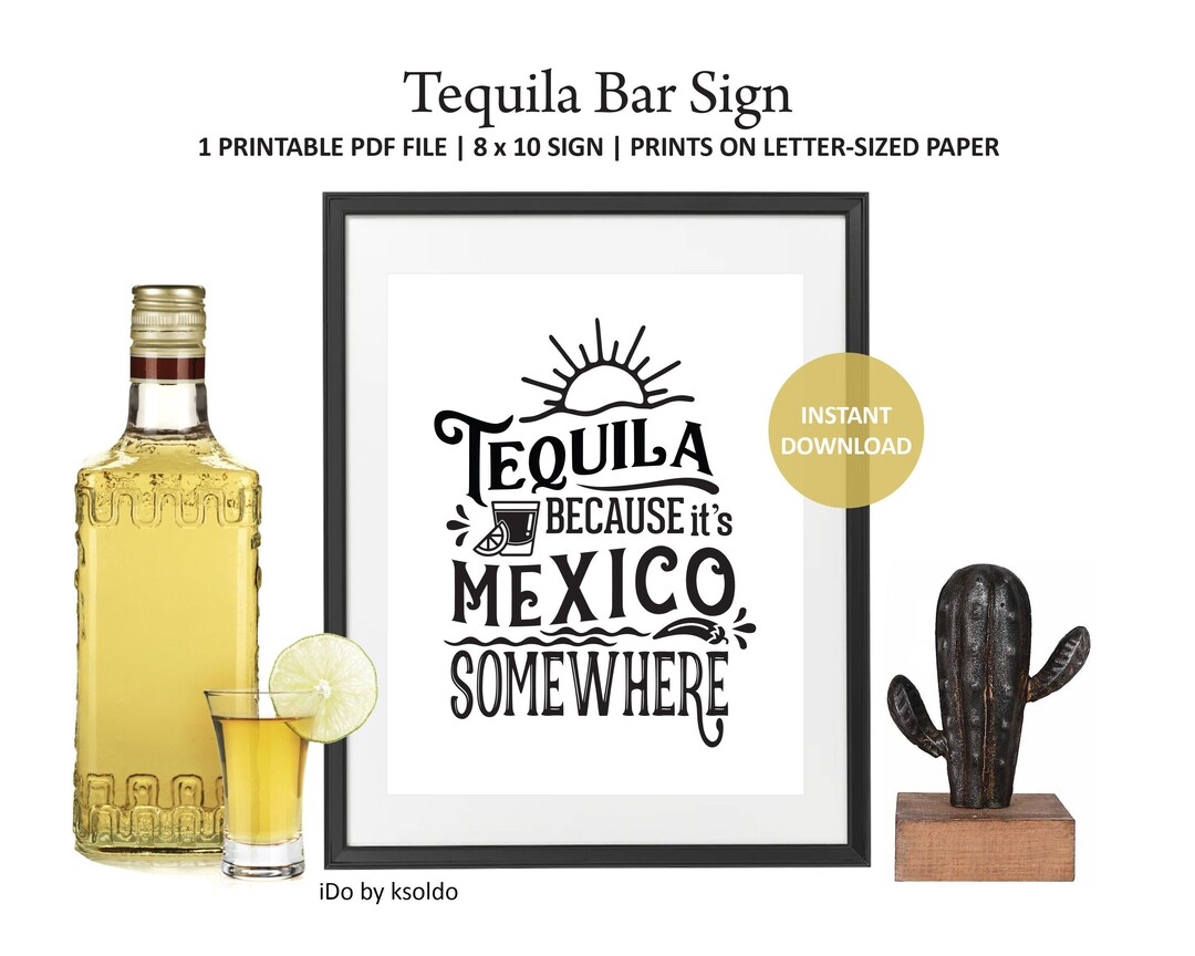 Tequila Bar Sign - Tequila Sign - Tequila Tasting - Cinco De Mayo Party ...