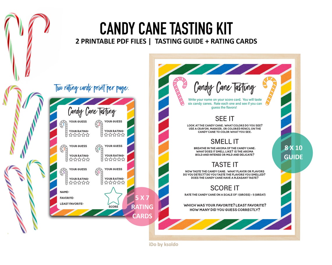 Printable Candy Cane Tasting Kit Candy Tasting Christmas - Etsy