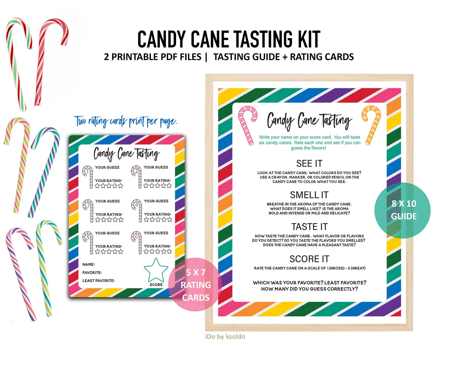 Printable Candy Cane Tasting Kit Candy Tasting Christmas - Etsy