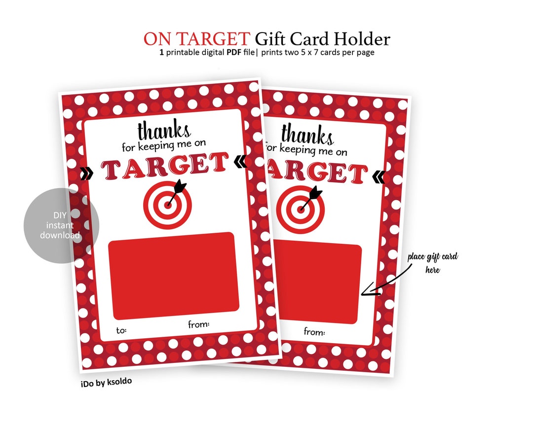 ON TARGET Gift Card Holder - Thank You Gift Card Holder - Thanks for ...