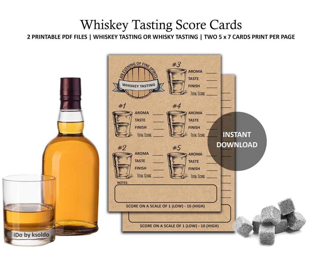 Whiskey or Whisky Tasting Score Cards - Whiskey Rating - Tasting Notes ...