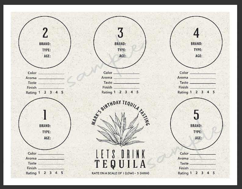 Paper & Party Supplies Stationery Instant Download Tequila Tasting and ...