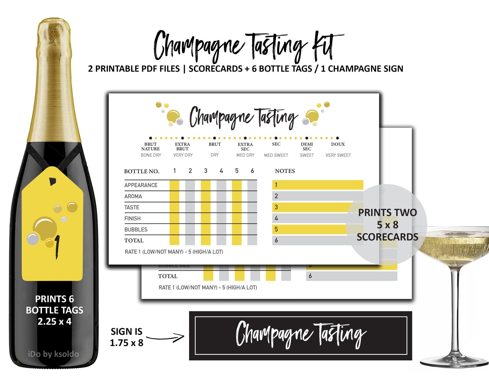 Printable Champagne Tasting Kit Champagne Tasting - Etsy