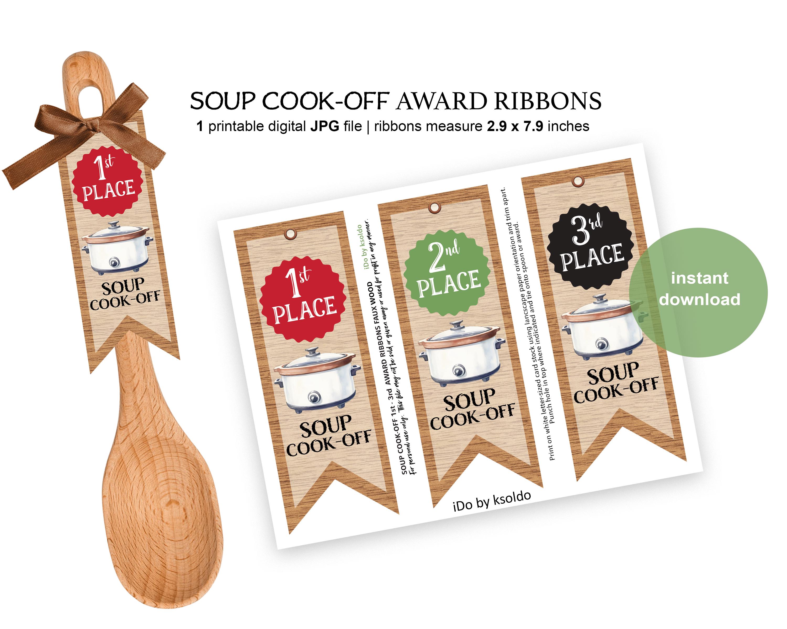 DIY Soup Cook off AWARD RIBBONS - Best Soup Contest - Soup Cook off ...