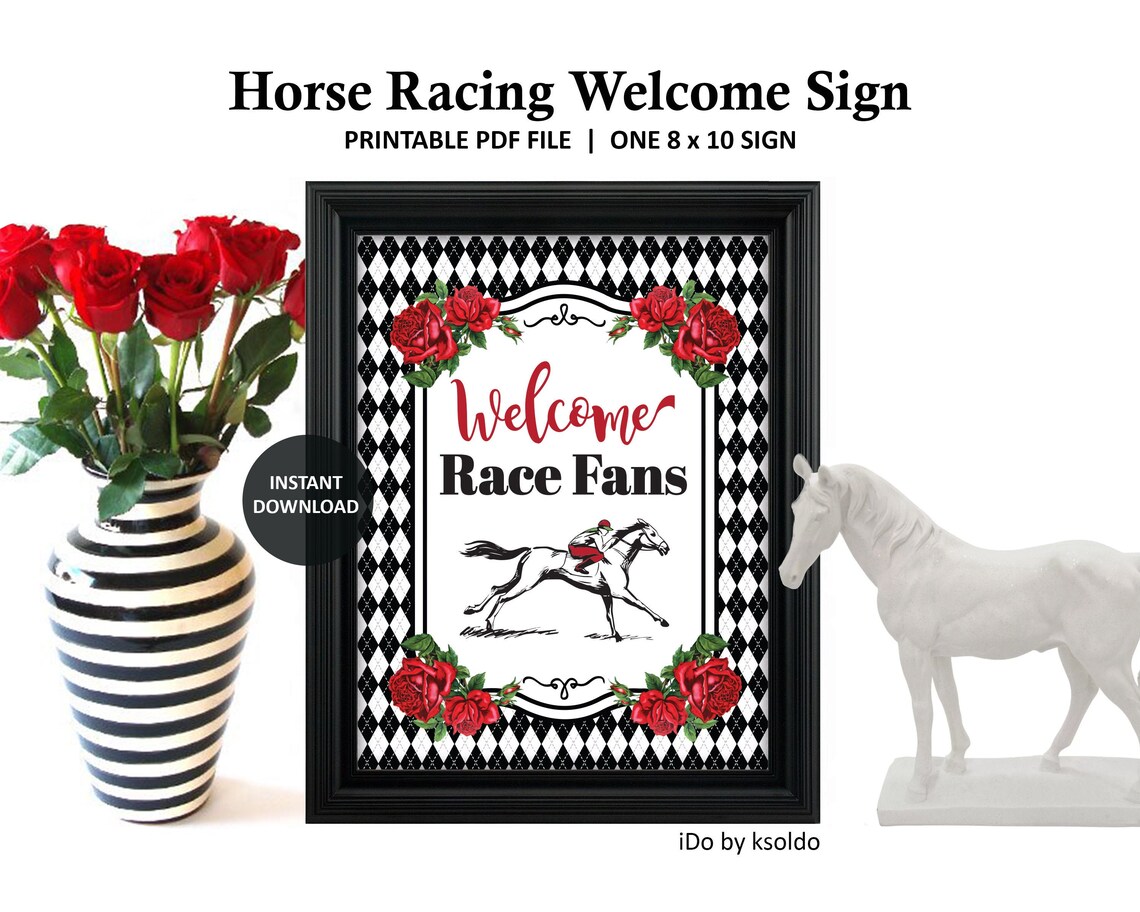 Welcome Race Fans Kentucky Derby Welcome Sign Kentucky - Etsy
