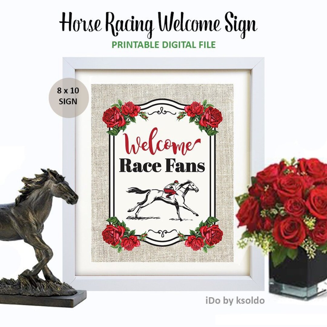Welcome Race Fans - Kentucky Derby Welcome Sign - Kentucky Derby Party ...