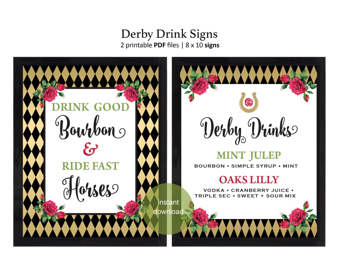 Kentucky Derby Bar Signs 8 X 10 - Kentucky Derby Party - Kentucky Derby ...