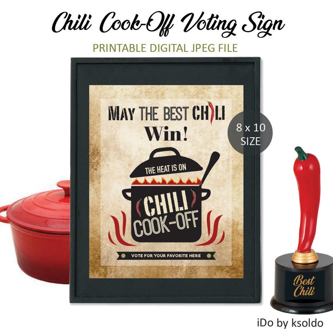 Chili Cook off Voting Sign - Chili Challenge - Chili Competition ...
