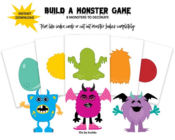 Build A Monster Game Create A Monster Game Monster Game | Etsy