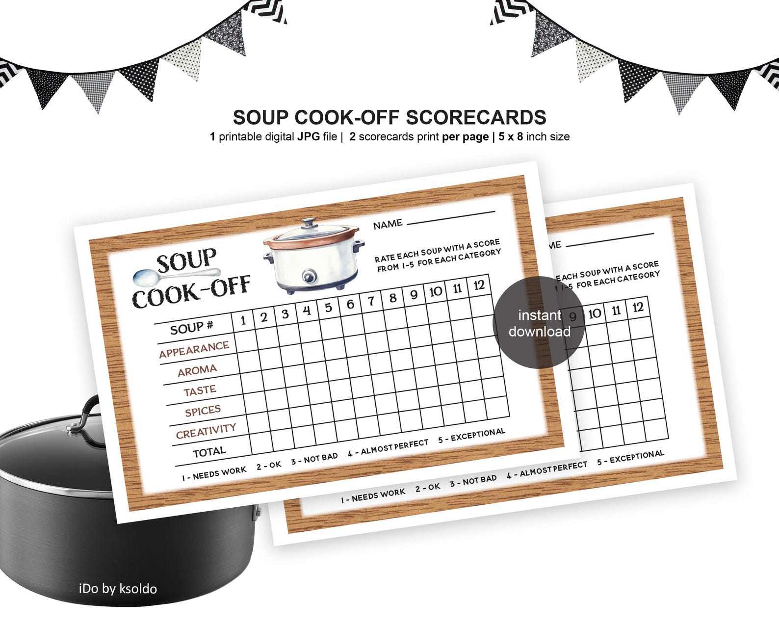 Soup Cook-off Scorecards - Soup Cook off Rating - Soup Cook off ...