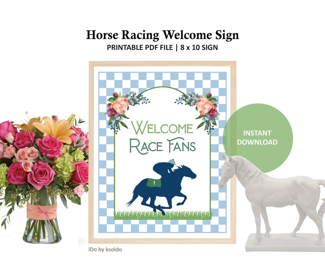 Welcome Race Fans - Kentucky Derby Welcome Sign - Kentucky Derby Party ...
