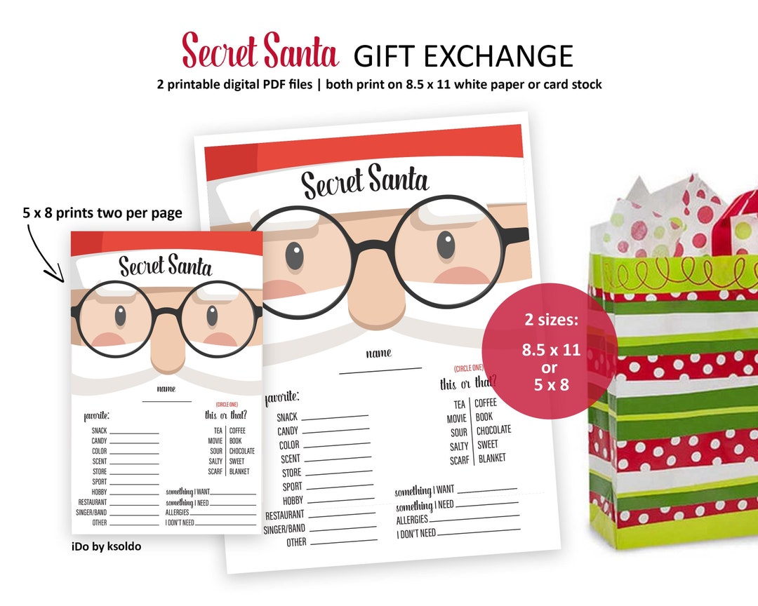 Secret Santa Gift Exchange Secret Santa Survey Secret Santa ...