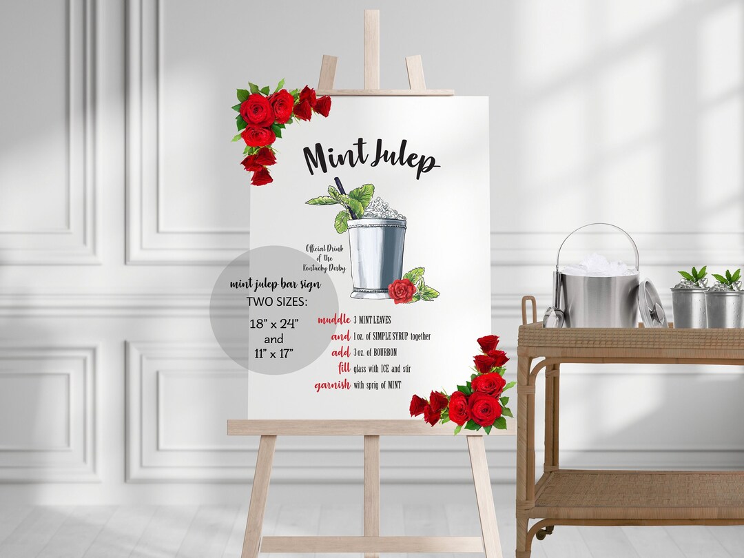 Poster Sized Traditional MINT JULEP Bar Sign - 11 X 17 and 18 X 24 ...
