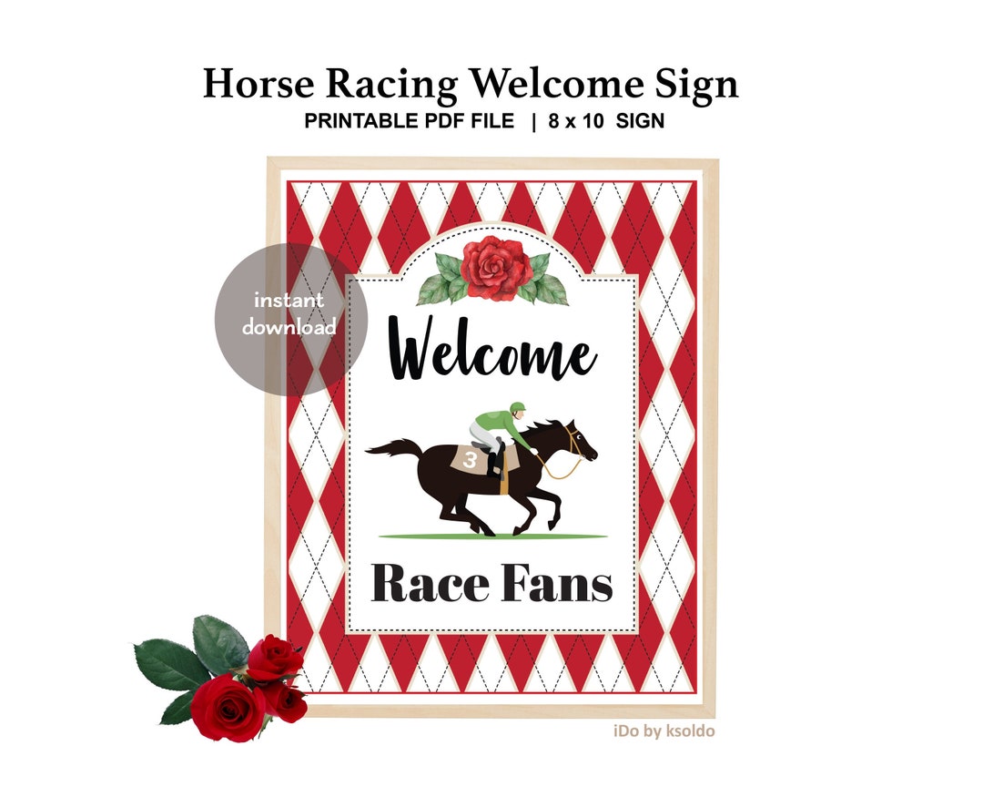 Welcome Race Fans - Kentucky Derby Welcome Sign - Kentucky Derby Party ...