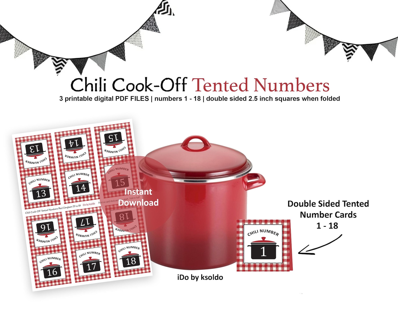 Chili Cook off Tented POT NUMBERS 1 to 18 - Chili Cook off - Chili ...