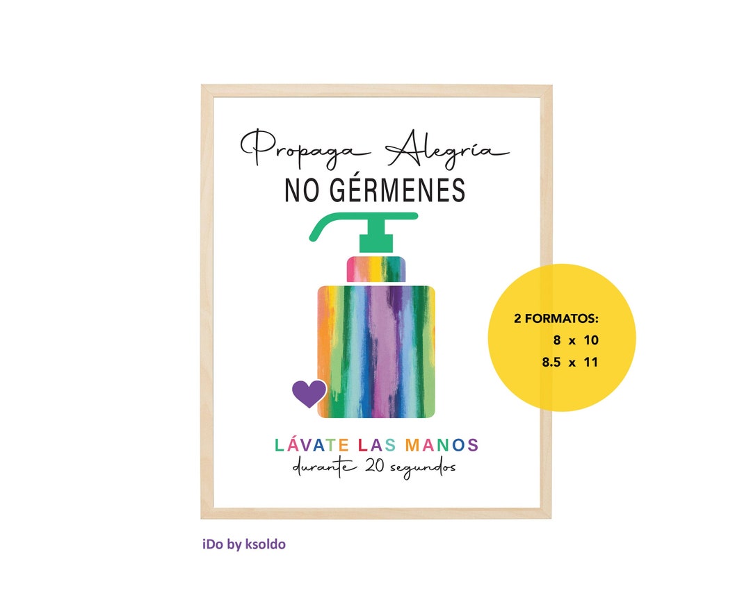 Letrero De Lavarse Manos hand Washing Sign in Spanish classroom Hand ...