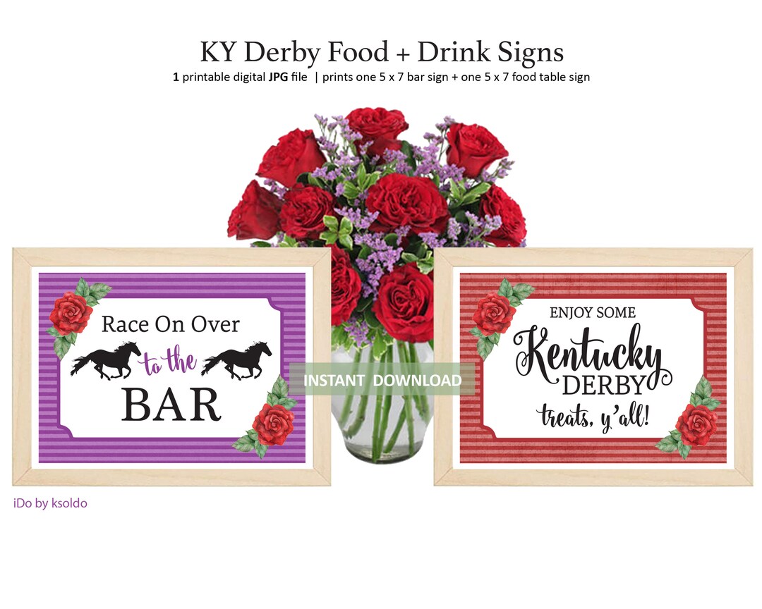 Kentucky Derby Party FOOD and DRINK Signs - Kentucky Derby Party ...