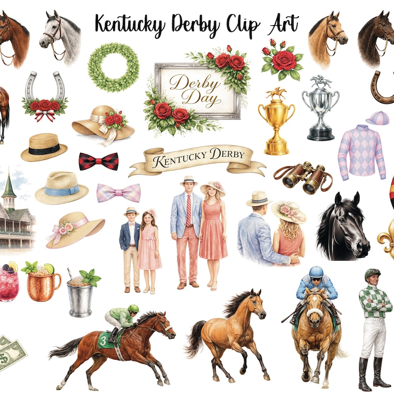 Kentucky Derby Clipart - Etsy