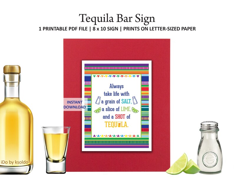 Tequila Bar Sign - Tequila Sign - Tequila Tasting - Cinco De Mayo Party ...