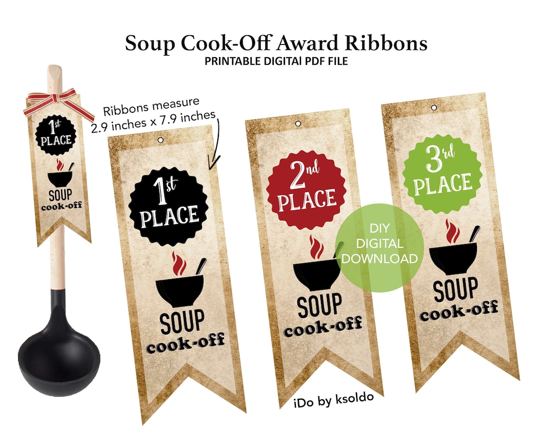 DIY Soup Cook off AWARD RIBBONS - Best Soup Awards - Soup Competition ...