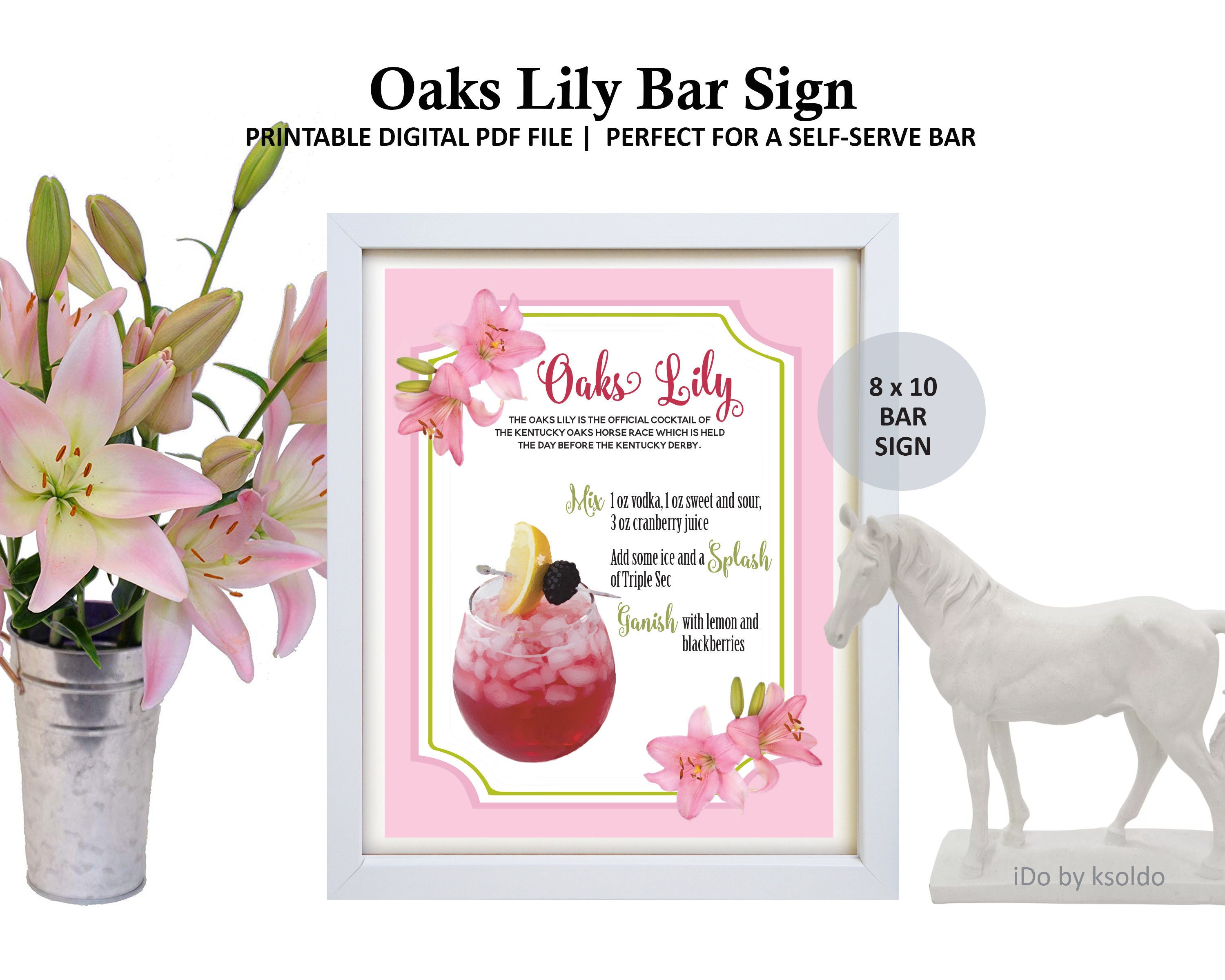 Oaks Lily Bar Sign Kentucky Oaks Sign Kentucky Derby Sign | Etsy