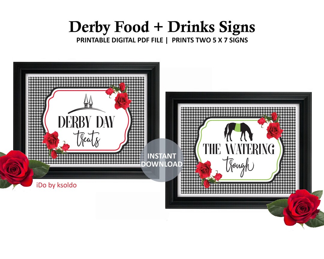 Kentucky Derby Party Food and Drink Signs - Kentucky Derby Party ...