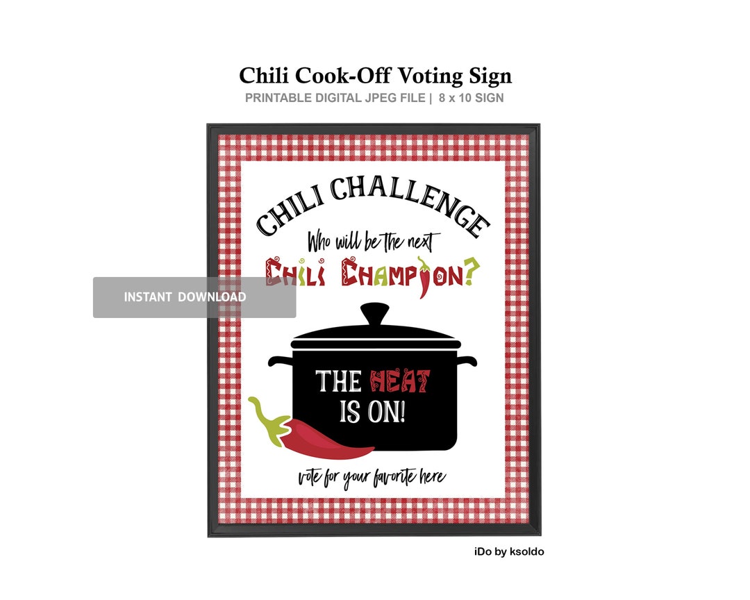 Chili Challenge VOTE HERE SIGN - Chili Cook off - Chili Score Cards ...