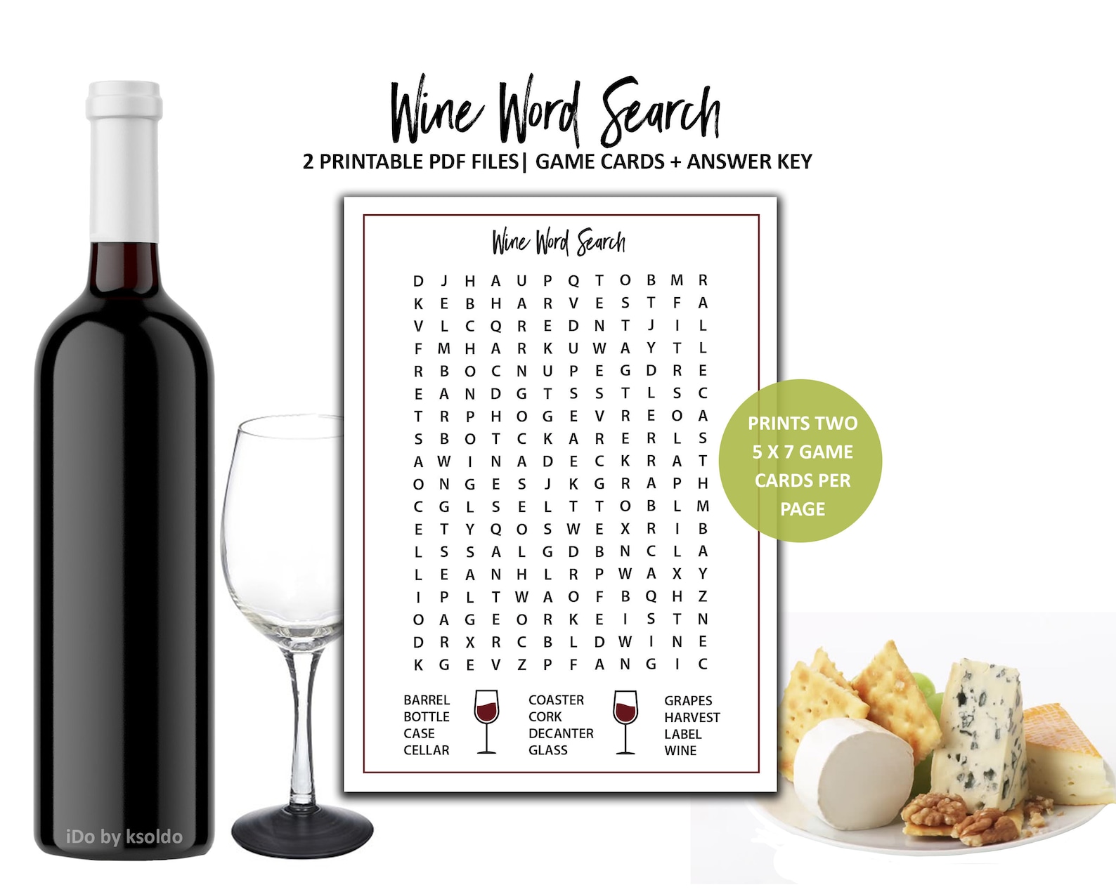 Printable Wine Word Search - Wine Tasting Game - Wine Tasting Party ...