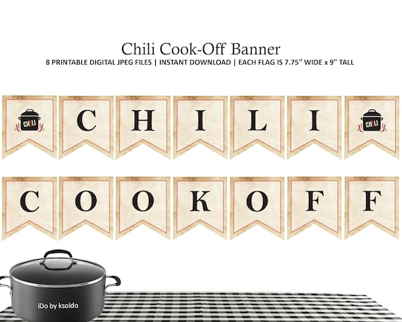 Printable Chili Cook off Banner Chili Cook off Pennant - Etsy