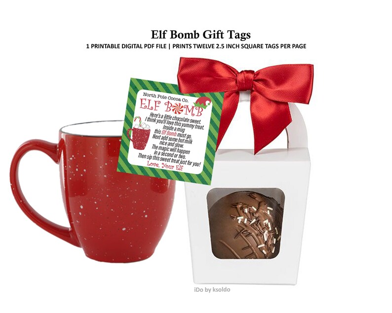 Elf Hot Cocoa Bomb Tags Elf Hot Chocolate Bomb Tags - Etsy