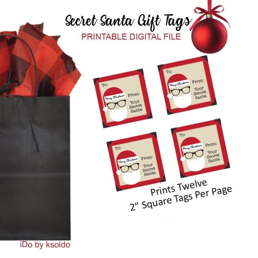 Secret Santa Gift Tags Secret Santa Secret Santa Gift Exchange Santa ...