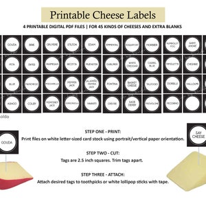 Printable Cheese Tasting Kit - Cheese Tasting Party - Cheese Tasting ...