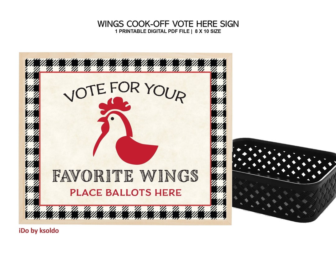 Vote for Your Favorite WINGS Sign - Wings Cook off Ballot Box Sign ...