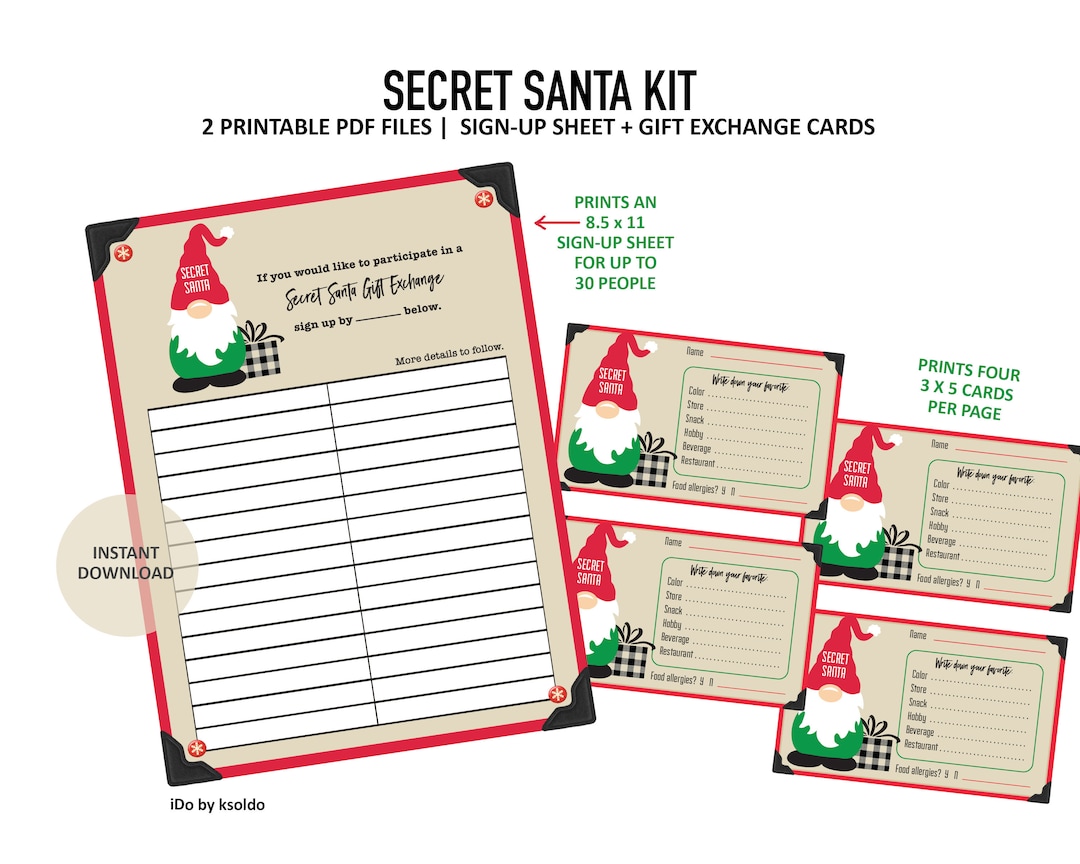 Secret Santa Gift Exchange Kit Secret Santa Gift Exchange Gift Swap ...