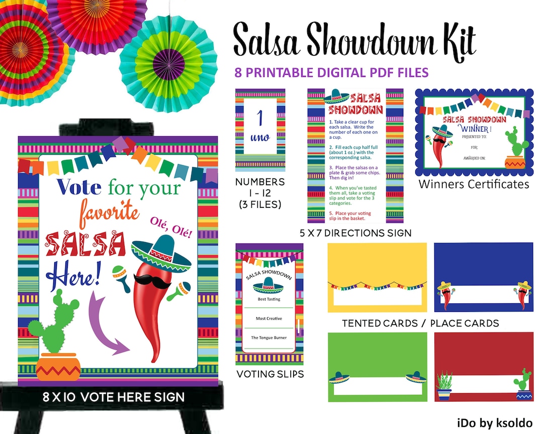 Salsa Showdown Kit - Salsa Cook-off - Tacos and Tequila - Salsa Tasting ...