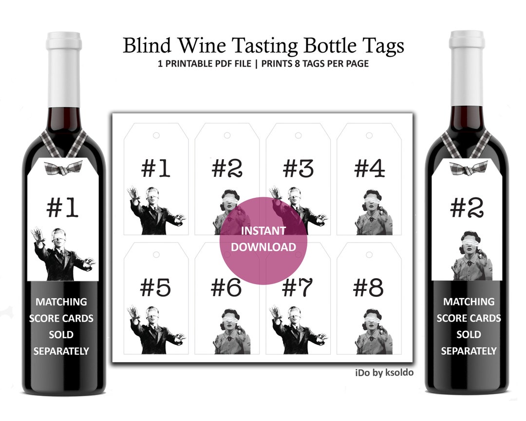 Wine Tasting Bottle Number Tags 1 - 8 - Blind Wine Tasting - Wine ...