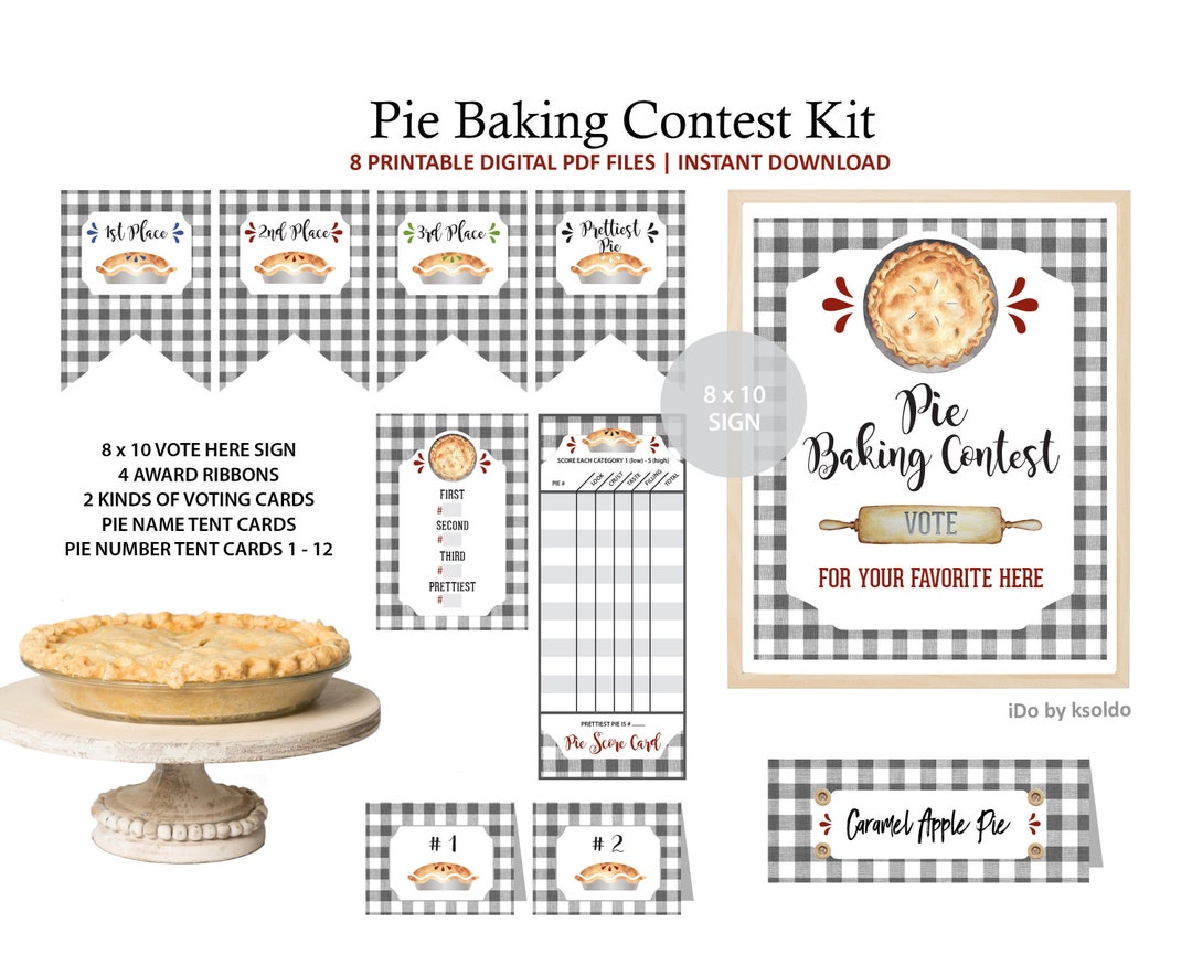 PIE BAKE OFF Contest Kit - Pie Competition - Pie Baking Contest - Pie ...